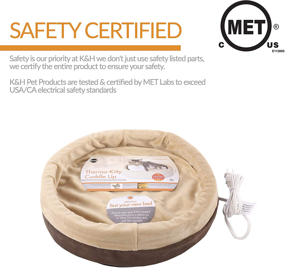 Heated Cat Bed - K&H Pet Products Thermo-Kitty Cuddle Up Bed – InfiniteWags