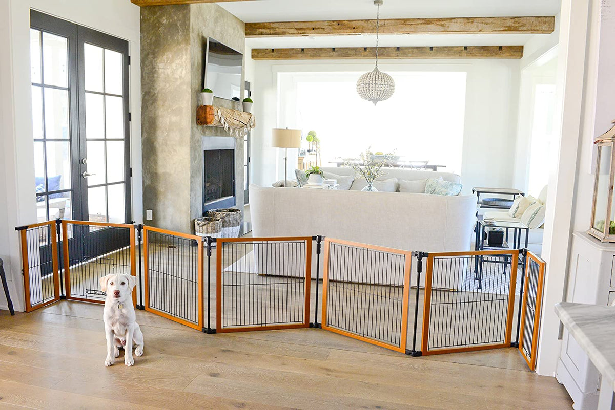 Foldable Dog Gate, Pen, and Play Yard - The Perfect Pet Gate - Cardina